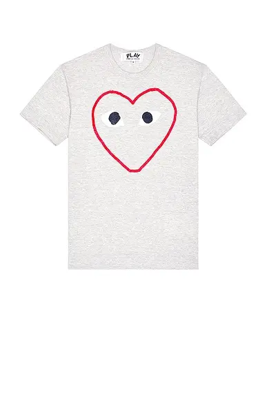 Play Comme Des Garcon Heart Logo Tee - Grey
