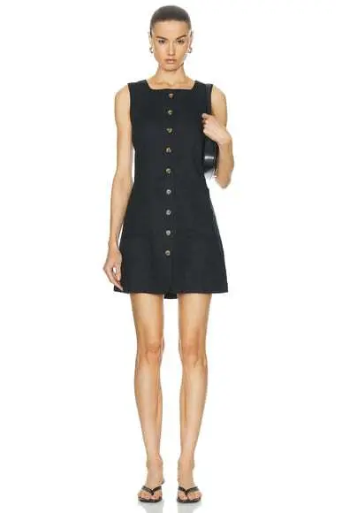 Posse Emma Button-down Mini Dress - Black