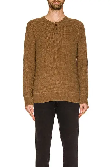SCHOTT Button Henley Sweater