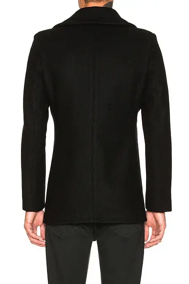SCHOTT Slim Fit Pea Coat - Navy