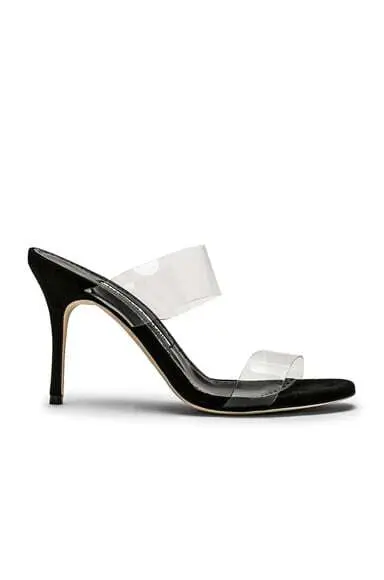 Manolo Blahnik Pvc Scolto 90 Sandal - Black
