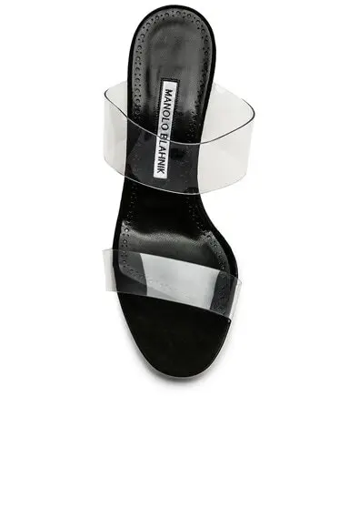 Manolo Blahnik Pvc Scolto 90 Sandal - Black