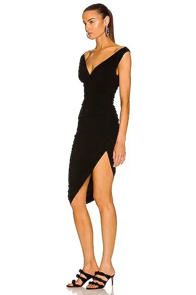 Norma Kamali Tara Side Drape Dress