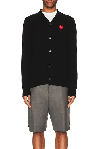 Play Comme Des Garcon Invader Cardigan