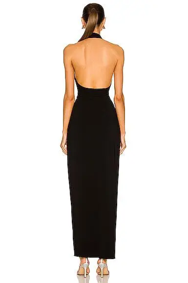 Norma Kamali Halter Wrap Gown