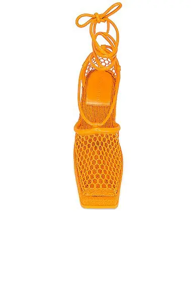 Bottega Veneta Stretch Lace-up Espadrilles - Tangerine