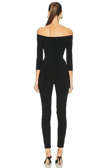 Norma Kamali Off-shoulder Belted Catsuit