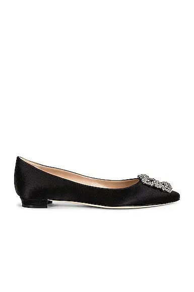 Manolo Blahnik Hangisi 10 Flat - Black