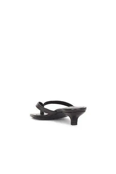 TOTEME Leather Kitten Heel Flip Flop Sandals - Black