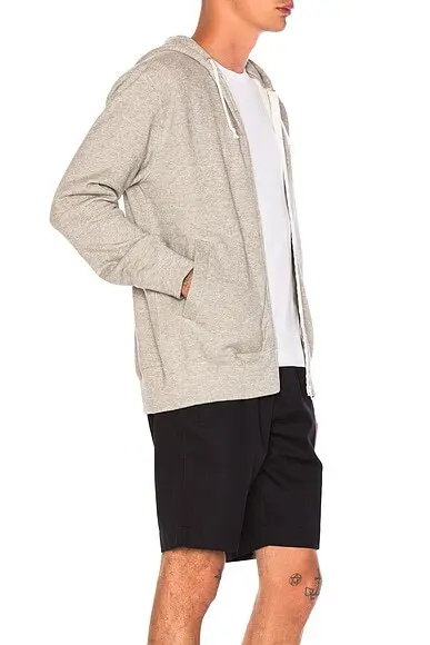 Play Comme Des Garcon Red Emblem Zip Cotton Hoodie - Grey