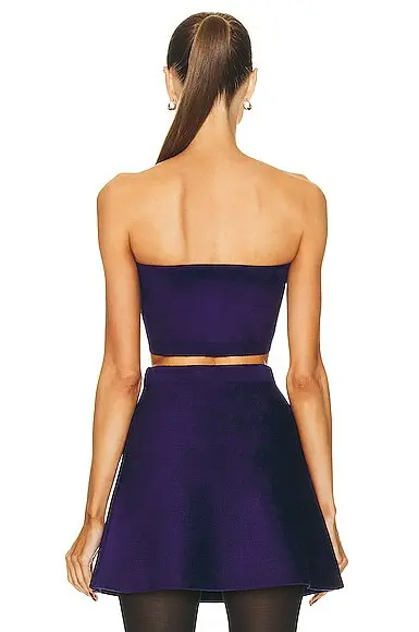 Alaïa Velvet Bandeau Top - Indigo