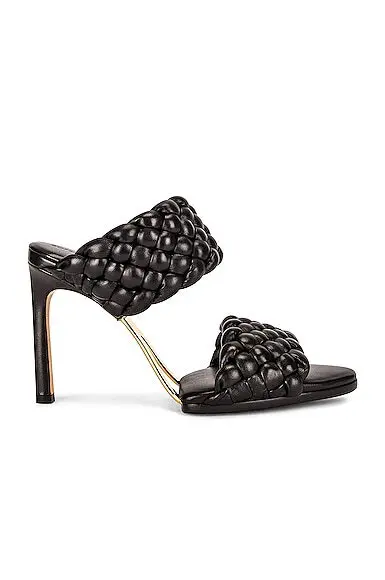 Bottega Veneta Lido Woven Leather Sandals - Black