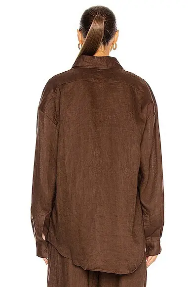 AEXAE Linen Woven Shirt - Brown