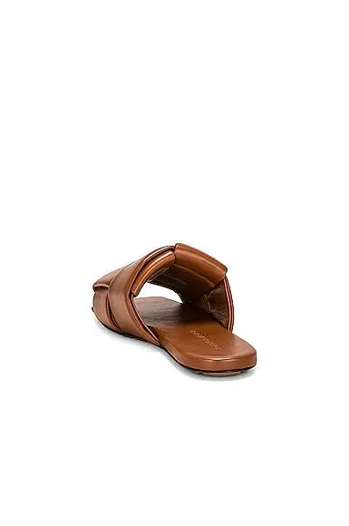 Bottega Veneta Patch Mule Flat Sandal - Caramel