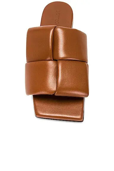 Bottega Veneta Patch Mule Flat Sandal - Caramel