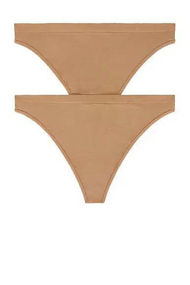 Wolford Individual Thong 2 Pack - Macchiato