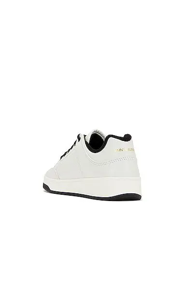 Saint Laurent Sl61 Low Top Sneaker Cuir Meridiano Micro Perf - White