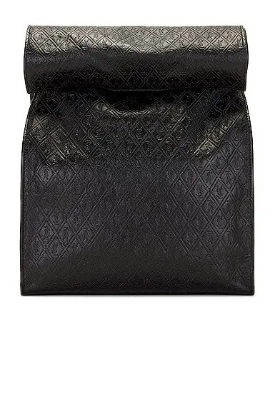 Saint Laurent Monogram Embossed Pouch - Black