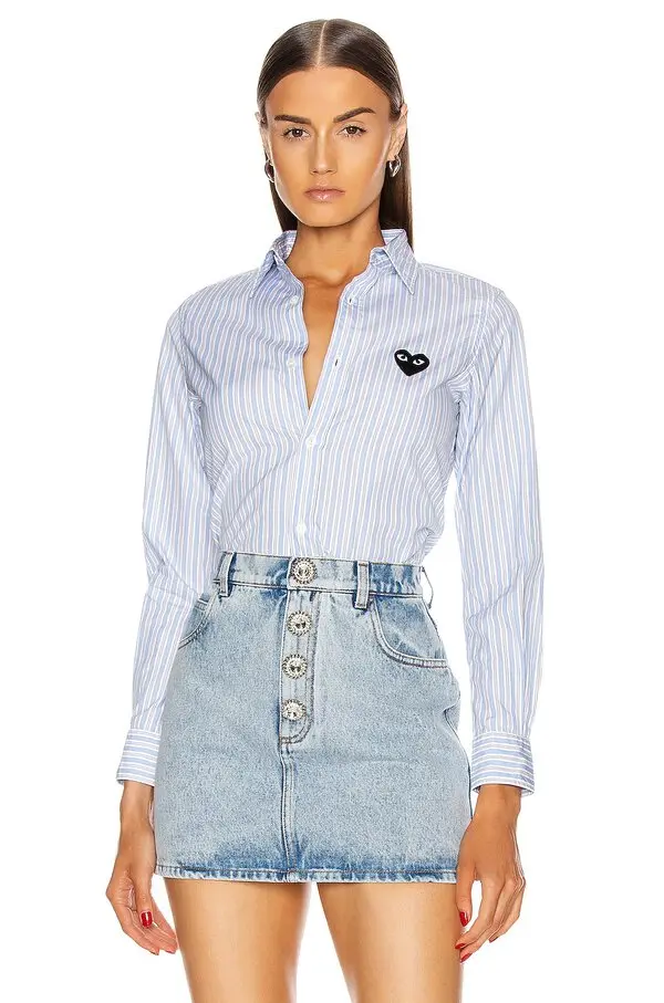 Play Comme Des Garcon Striped Button-down Shirt