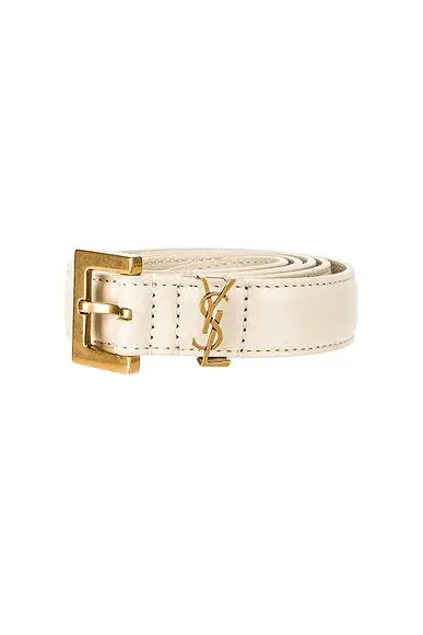 Saint Laurent Cassandre Belt - Crema Soft