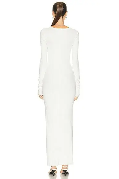 Eterne Long Sleeve Crewneck Maxi Dress - Cream