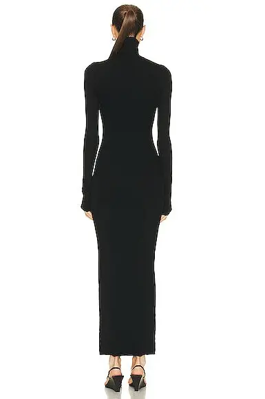 Eterne Long Sleeve Turtleneck Maxi Dress - Black