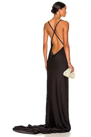 Norma Kamali Cross Back Bias Gown