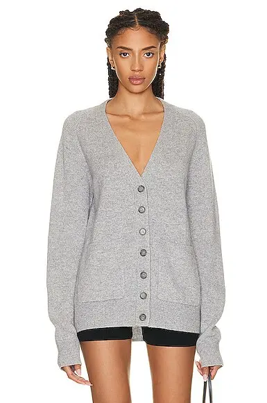 Eterne Theodore Cardigan 100% Cashmere - Grey