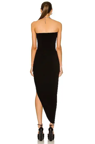Norma Kamali Strapless Side Drape Gown