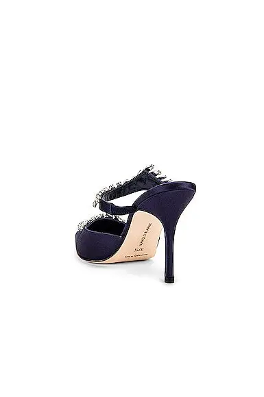 Manolo Blahnik Lurum 90 Mule - Navy