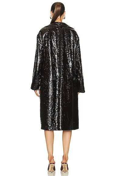 Bottega Veneta Croc Embossed Leather Coat
