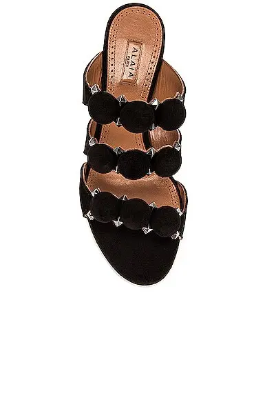 Alaïa Pom Pom Studded Mules - Noir