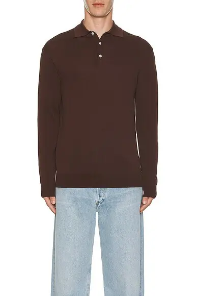 BEAMS Knit Polo - Brown