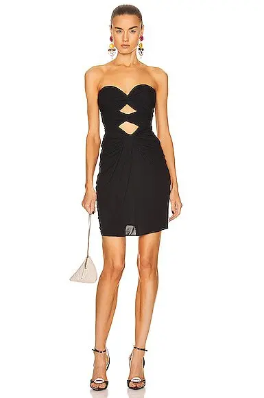 Saint Laurent Strapless Cutout Mini Dress