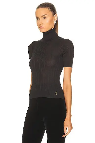 Saint Laurent Short Sleeve Turtleneck Sweater