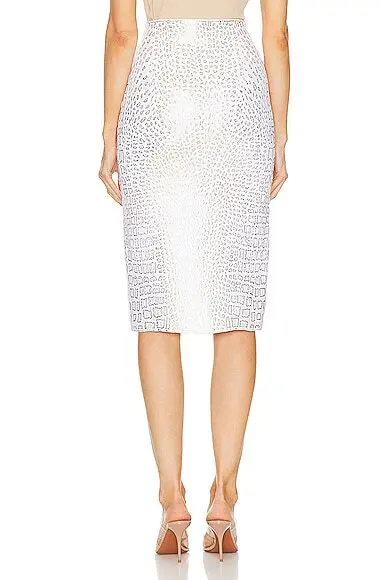 Alaïa White Pencil Skirt With Animal Print