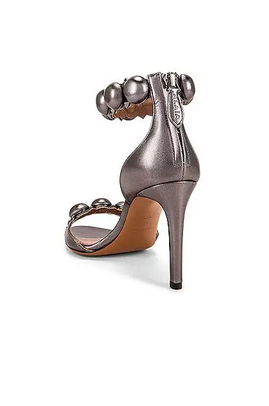 Alaïa Metallic Bombe Sandals - Cendre