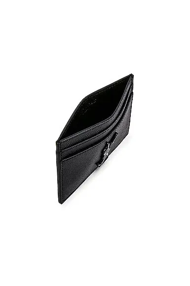 Saint Laurent Monogram Credit Card Holder - Black