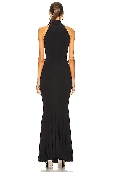 Norma Kamali Turtleneck Strapless Fishtail Gown