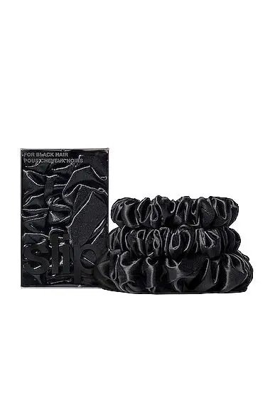Slip Assorted Scrunchies Set Of 3 - Black