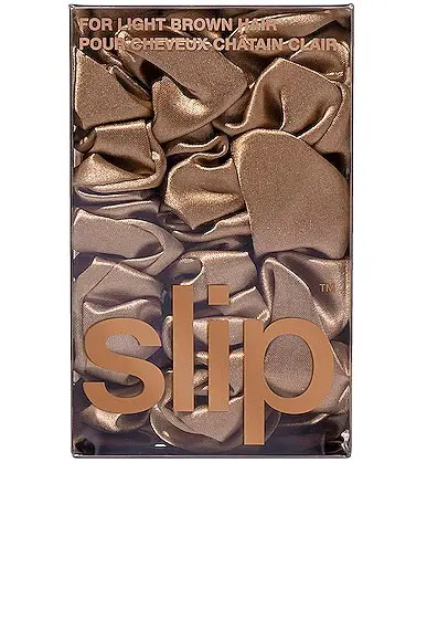 Slip Assorted Scrunchies Set Of 3 - Light Brown