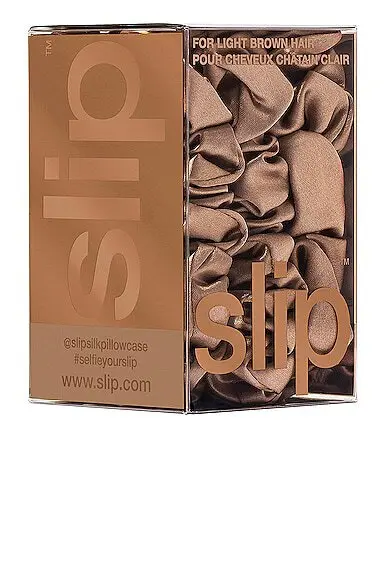 Slip Assorted Scrunchies Set Of 3 - Light Brown