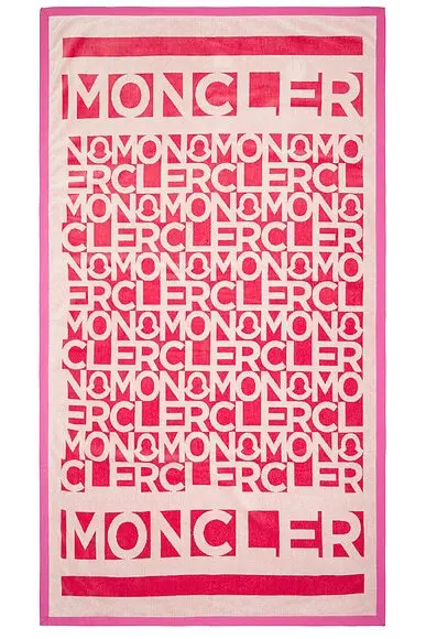 Moncler Logo Print Towel - Pink