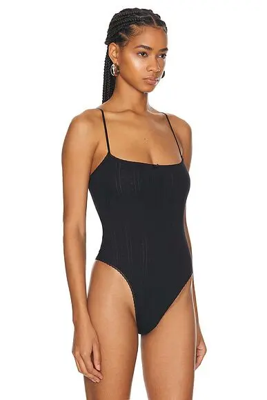 COU COU The Pointelle Bodysuit - Black