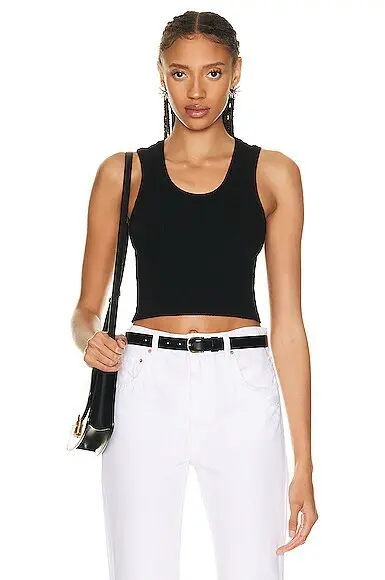 AGOLDE Cropped Poppy Tank - Black
