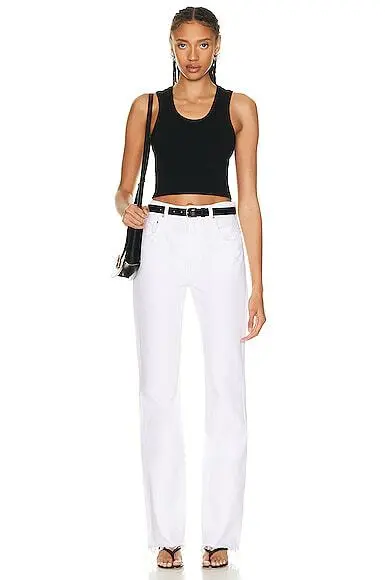 AGOLDE Cropped Poppy Tank - Black