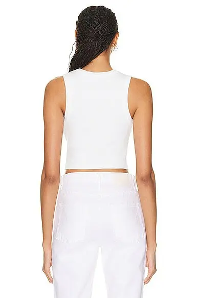 AGOLDE Cropped Poppy Tank - White