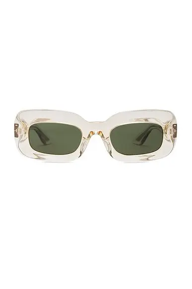 Oliver Spencer X Khaite 1966c Rectangle Sunglasses - Transparent Yellow
