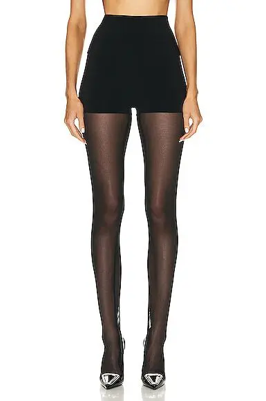 Norma Kamali Legging With Mesh Bottom Footie