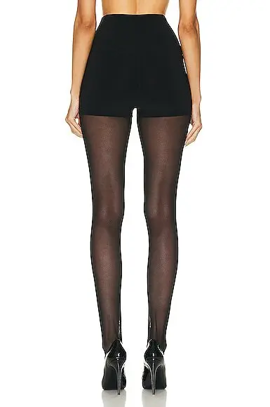Norma Kamali Legging With Mesh Bottom Footie